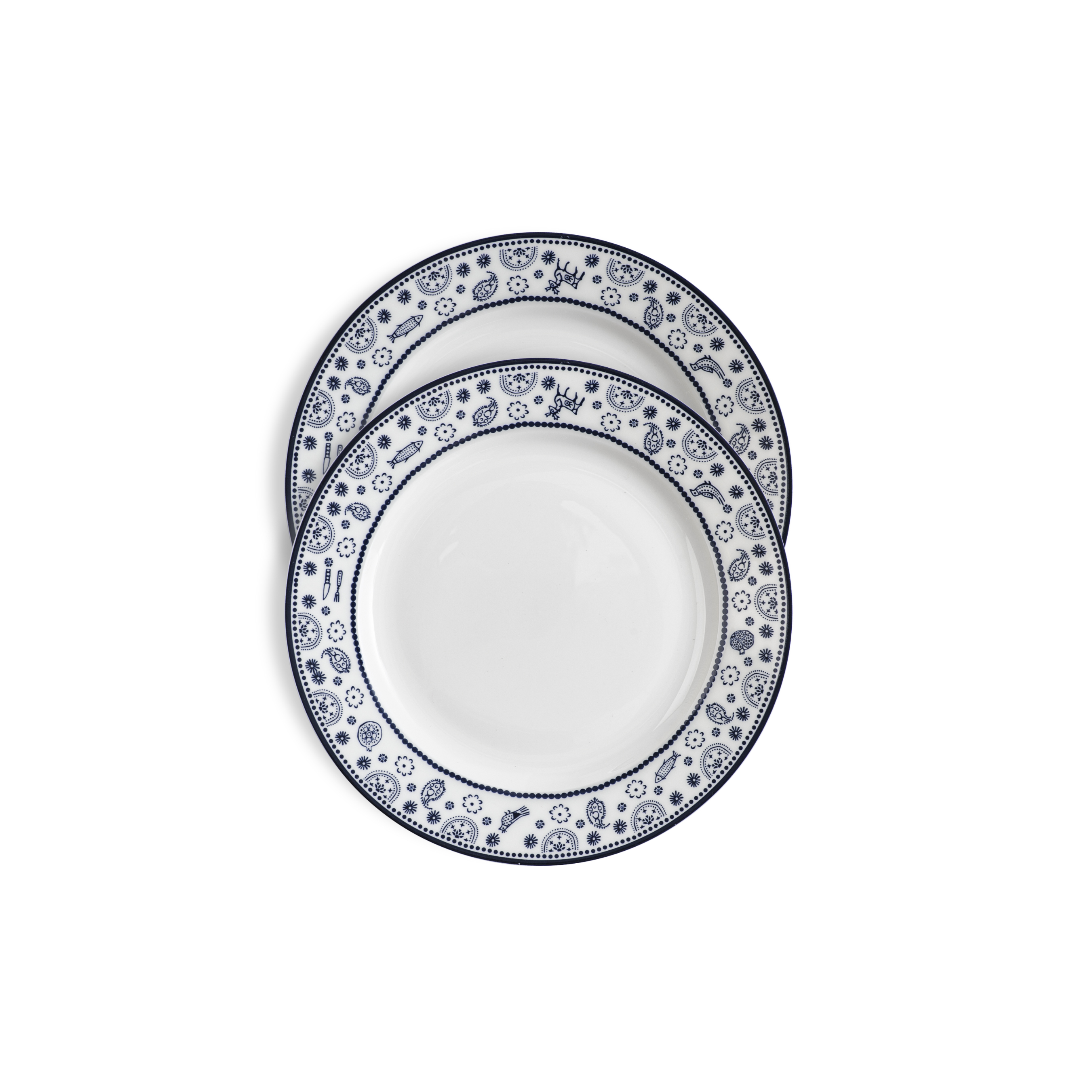 Plate (2 pcs) - Indigo - Porcelain - 20cm - BlueTabla