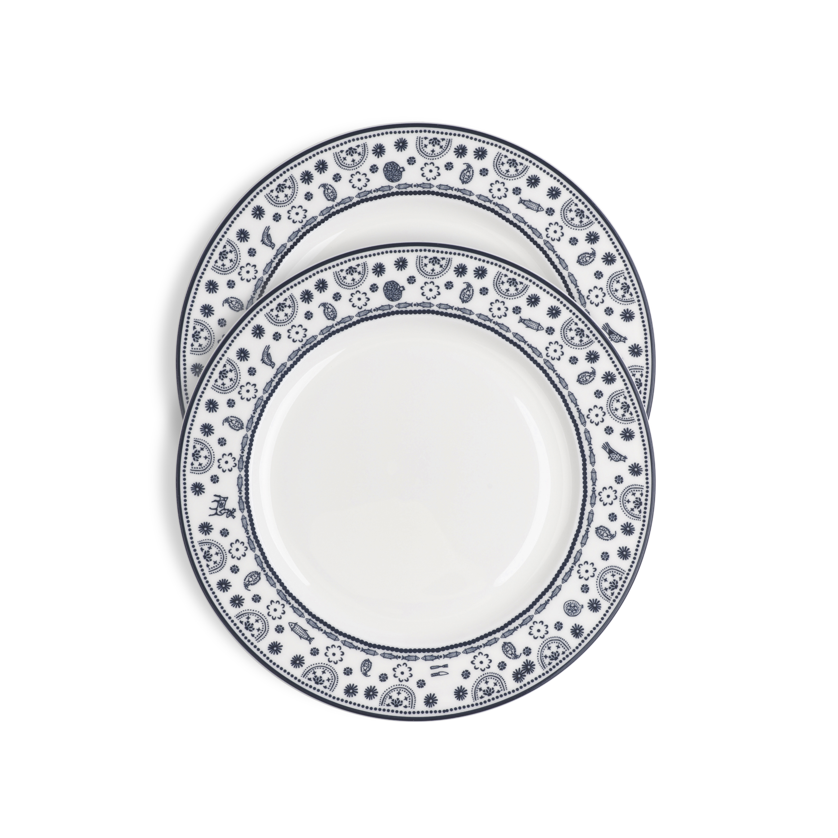 Plate (2 pcs) - Indigo - Porcelain - 25cm - BlueTabla